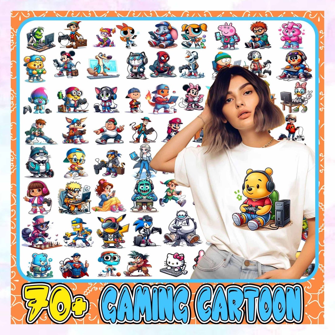 Mega Bundle Gamer Cartoon, Gaming Bundle, Gamer Lover PNG, Video Games ...