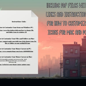 Lo-fi Sunset Computer Desktop Wallpaper & Custom Icons - Etsy