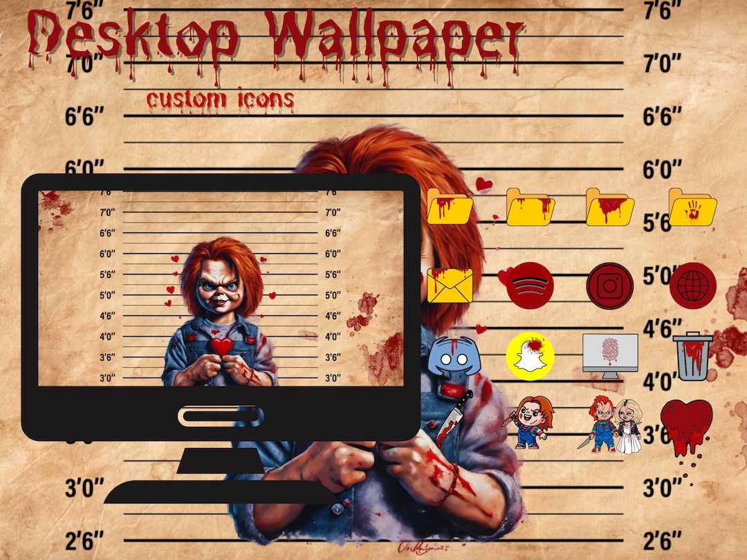 Chucky Mugshot Desktop Wallpaper & Icons - Etsy