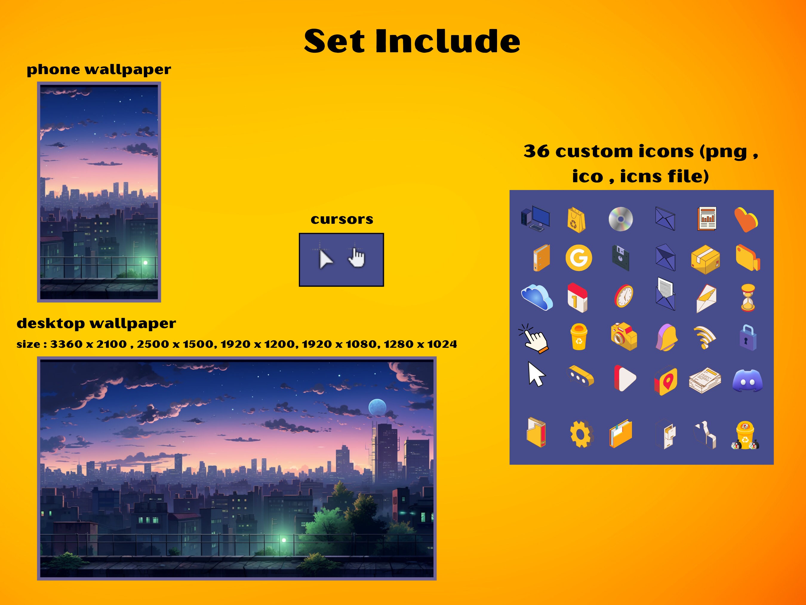 Lo-fi Computer Desktop Theme Background Wallpaper Organizer Set - Etsy