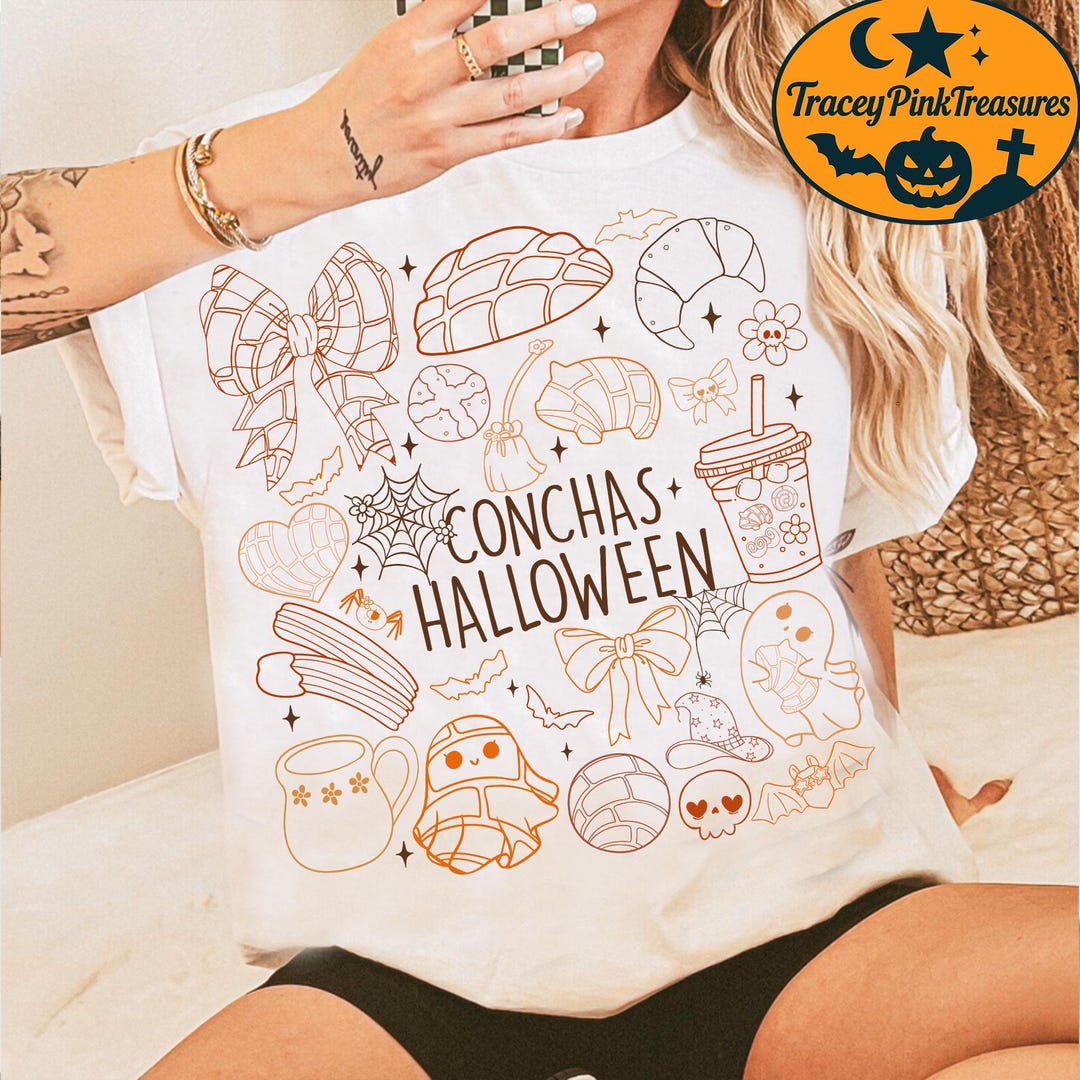 Espooky Halloween Conchas PNG, Mexican Pan Dulce Ghost PNG, Funny ...