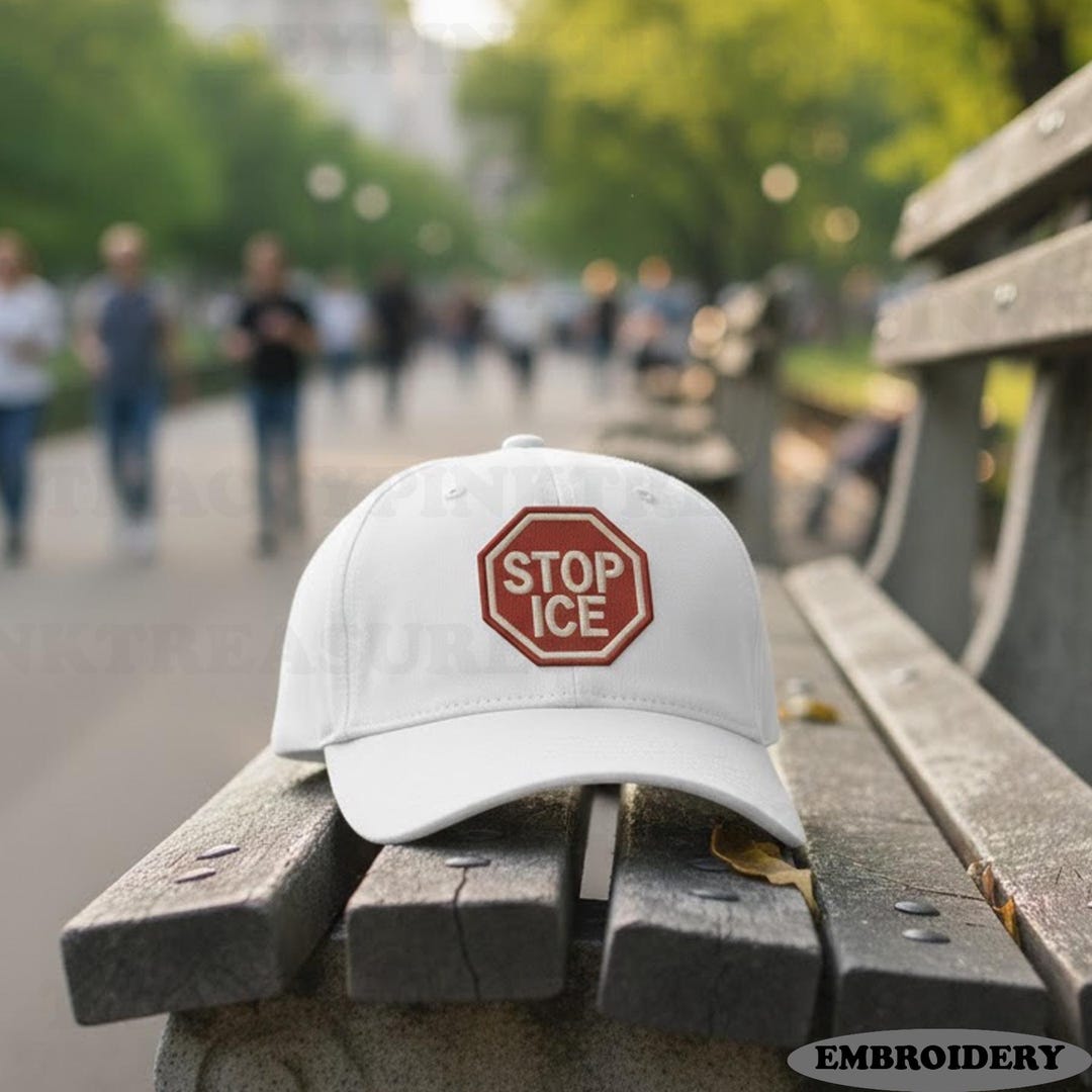 Embroidered STOP ICE Dad Hat, Stop Sign Anti-ice Agents Protest ...