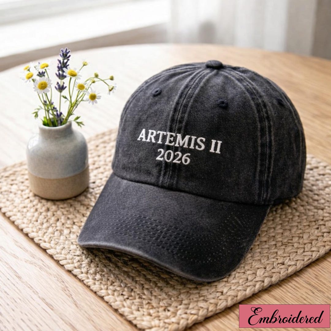 Embroidered Artemis II Hat 2026, Retro Space Mission Cap - Etsy