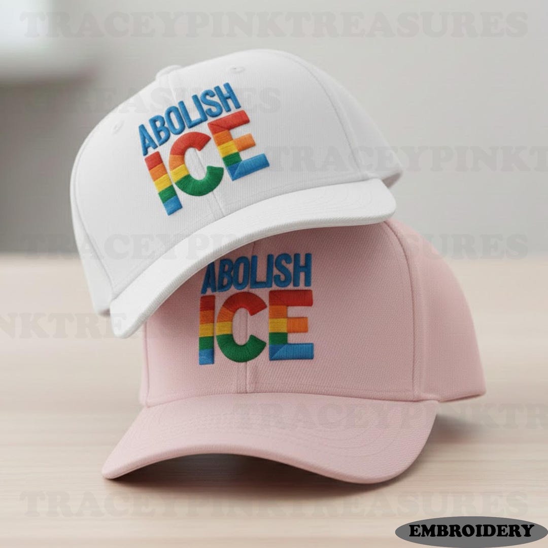 Embroidered Abolish ICE Retro Logo Hat, Immigration Rights Protest Cap ...