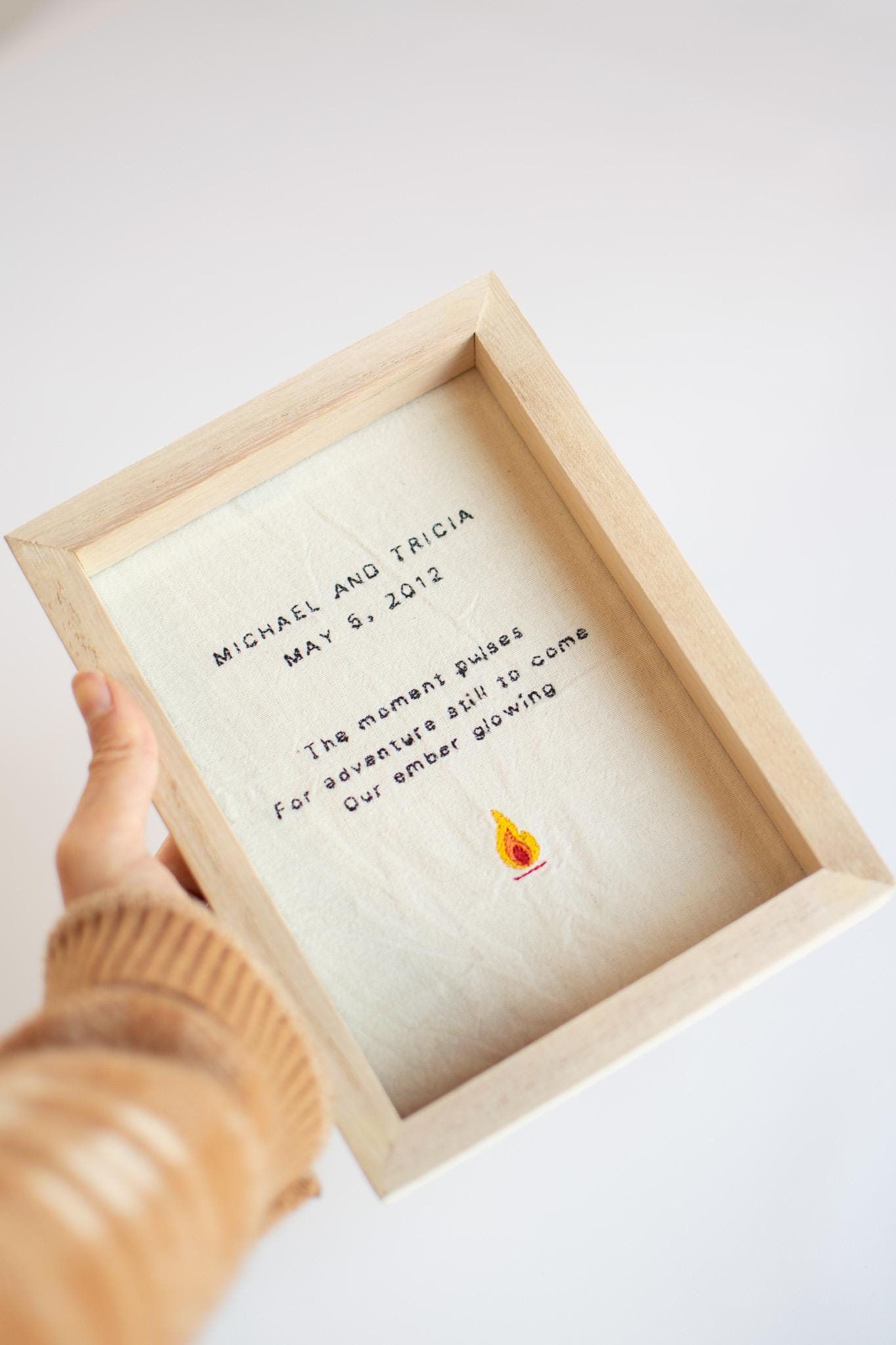 Custom Embroidered Poem Art: Personalized Haiku Gift - Etsy