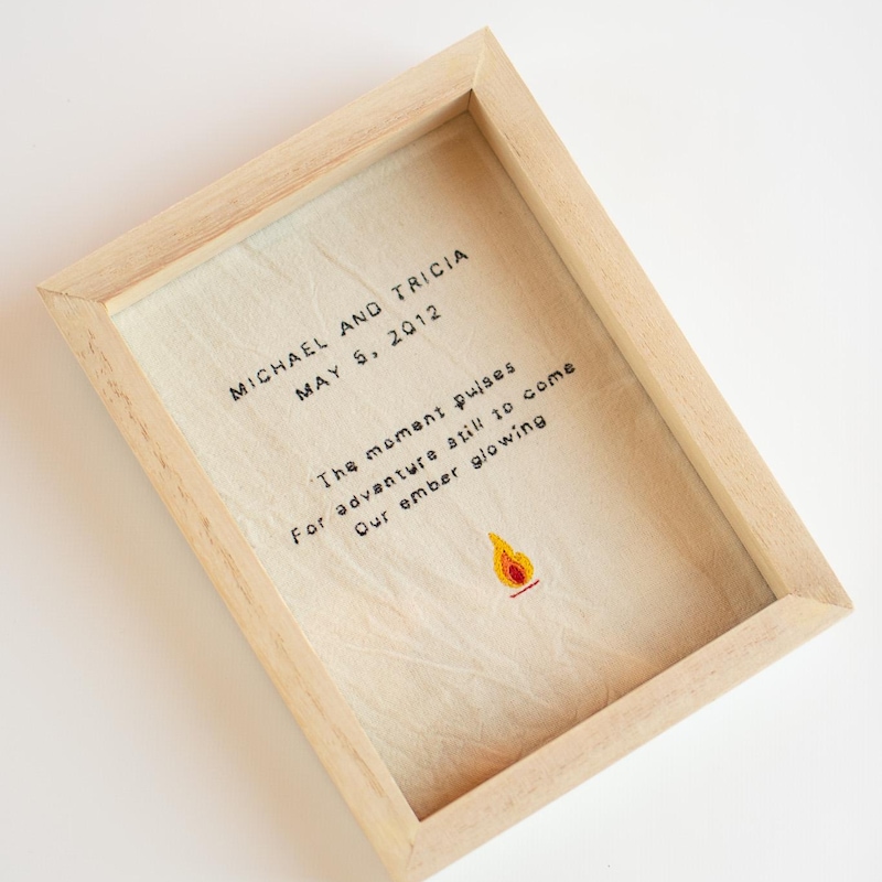 Embroidered Poem in Frame - Etsy