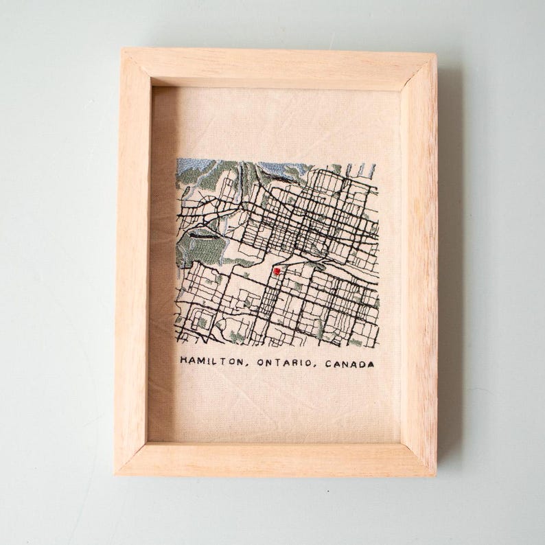 Custom Map Embroidered Custom City Map Gift for Traveler City Map ...