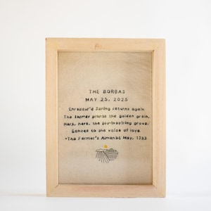 Custom Embroidered Poem Art: Personalized Haiku Gift - Etsy