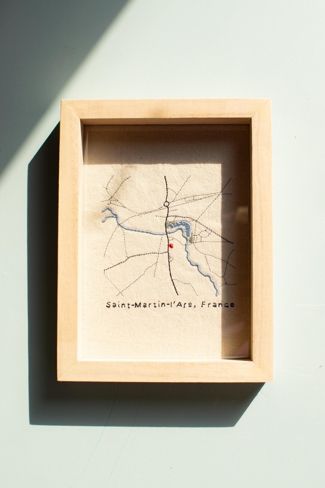 Custom City Map Embroidered Framed - Etsy