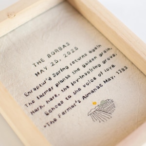 Custom Embroidered Poem Art: Personalized Haiku Gift - Etsy