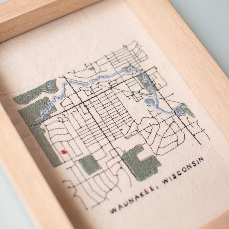 Embroidered Map - Etsy