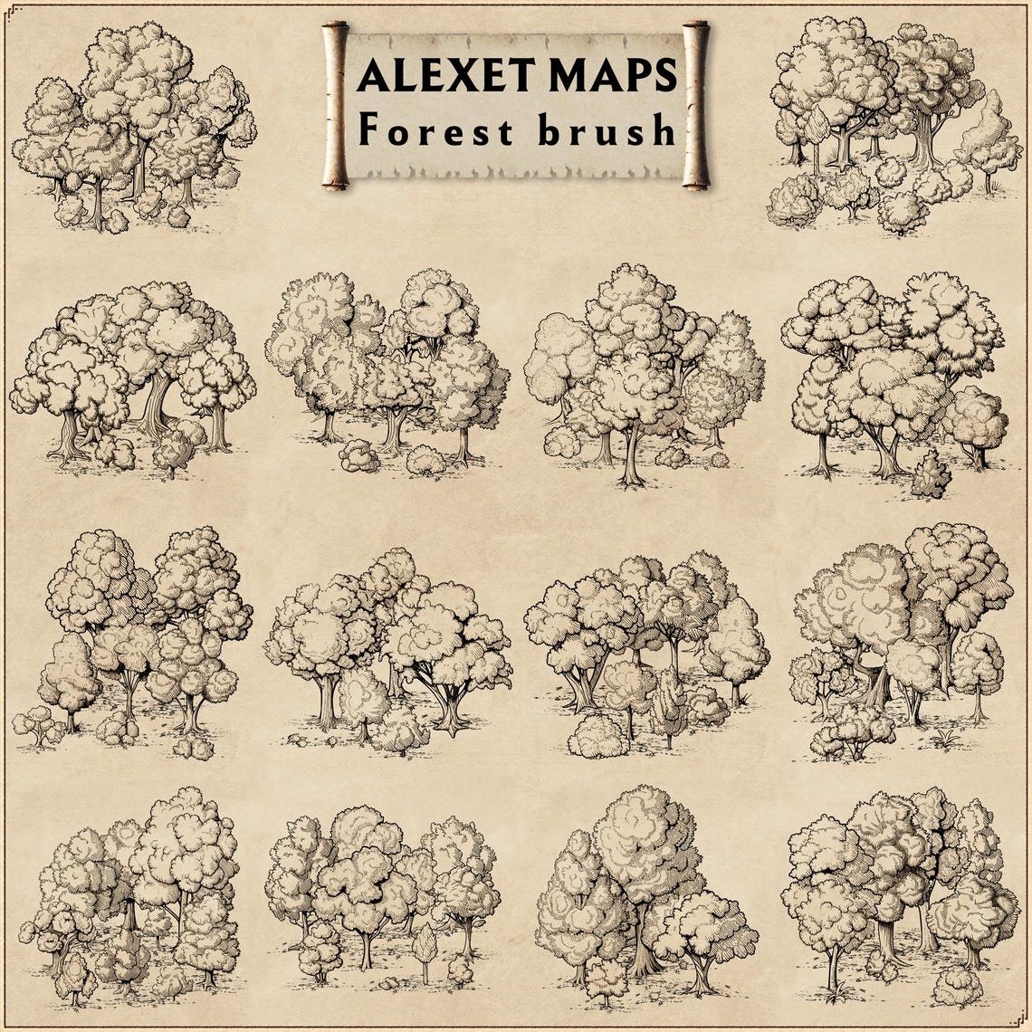 Wonderdraft Forest Constructor: Modular Tree Assets and Brushes ...