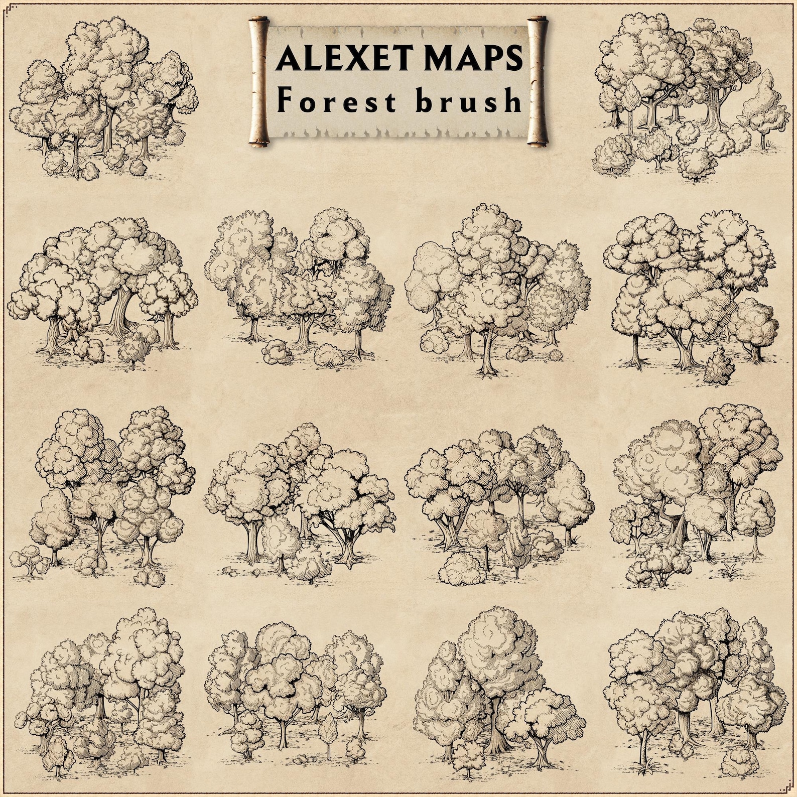Wonderdraft Forest Constructor: Modular Tree Assets and Brushes ...