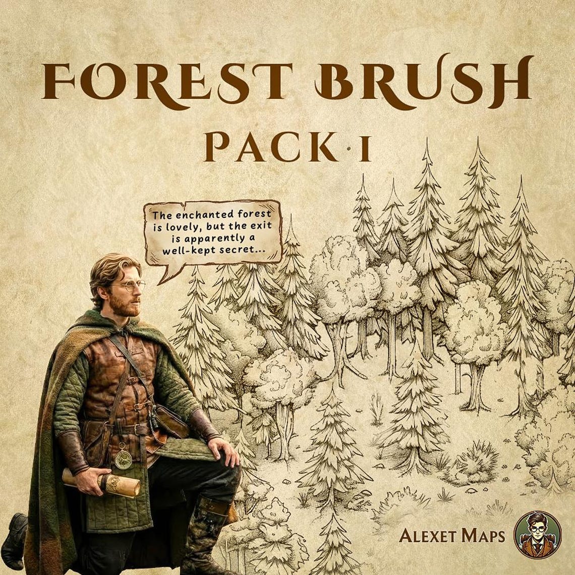 Wonderdraft Forest Assets: Vintage Style Tree Brushes - Commercial Use ...