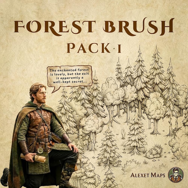 Wonderdraft Forest Assets: Vintage Style Tree Brushes - Commercial Use ...