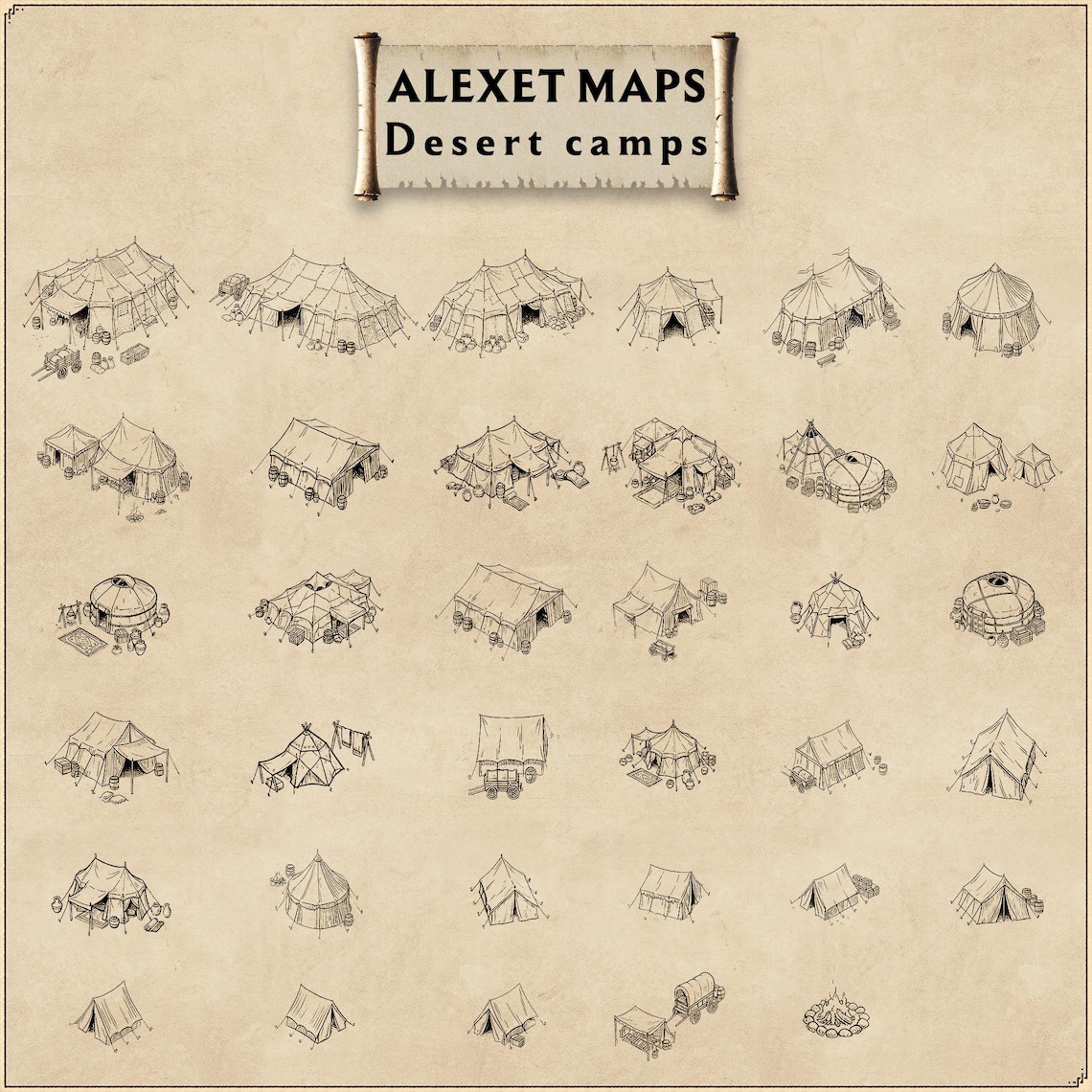 Wonderdraft Desert Camp Assets: Nomad Tents and Bandit Outposts ...
