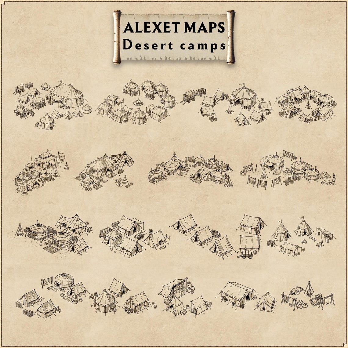 Wonderdraft Desert Camp Assets: Nomad Tents and Bandit Outposts ...