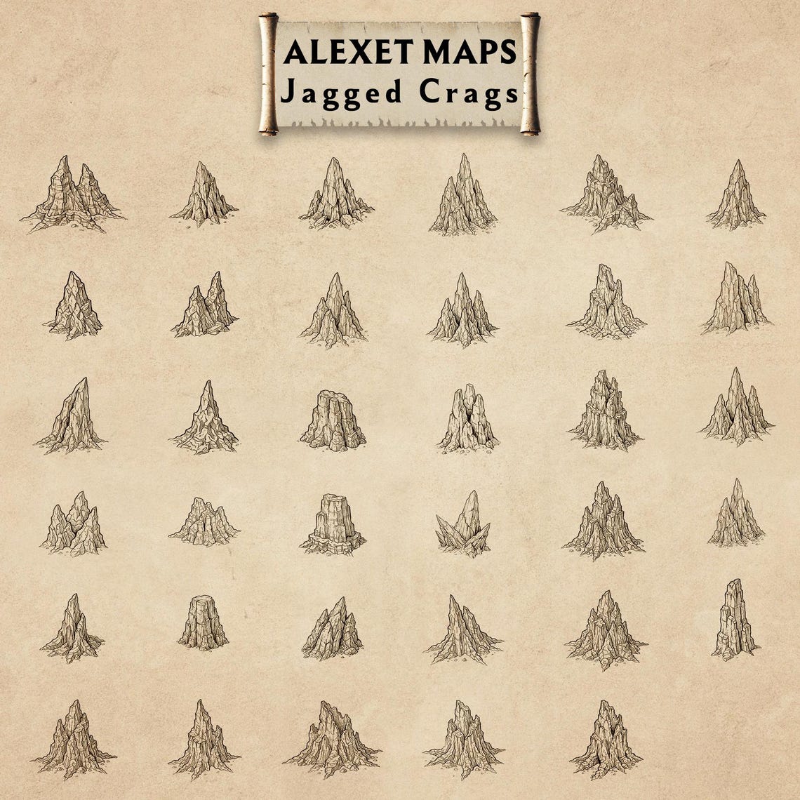 Wonderdraft Landscape Brushes: Mesas and Jagged Crags - Commercial Use ...