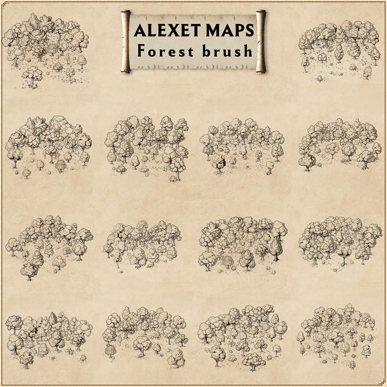 Wonderdraft Forest Constructor: Modular Tree Assets and Brushes ...