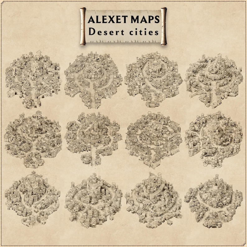 Wonderdraft Desert City Assets: Walled Towns, Fortified Strongholds ...
