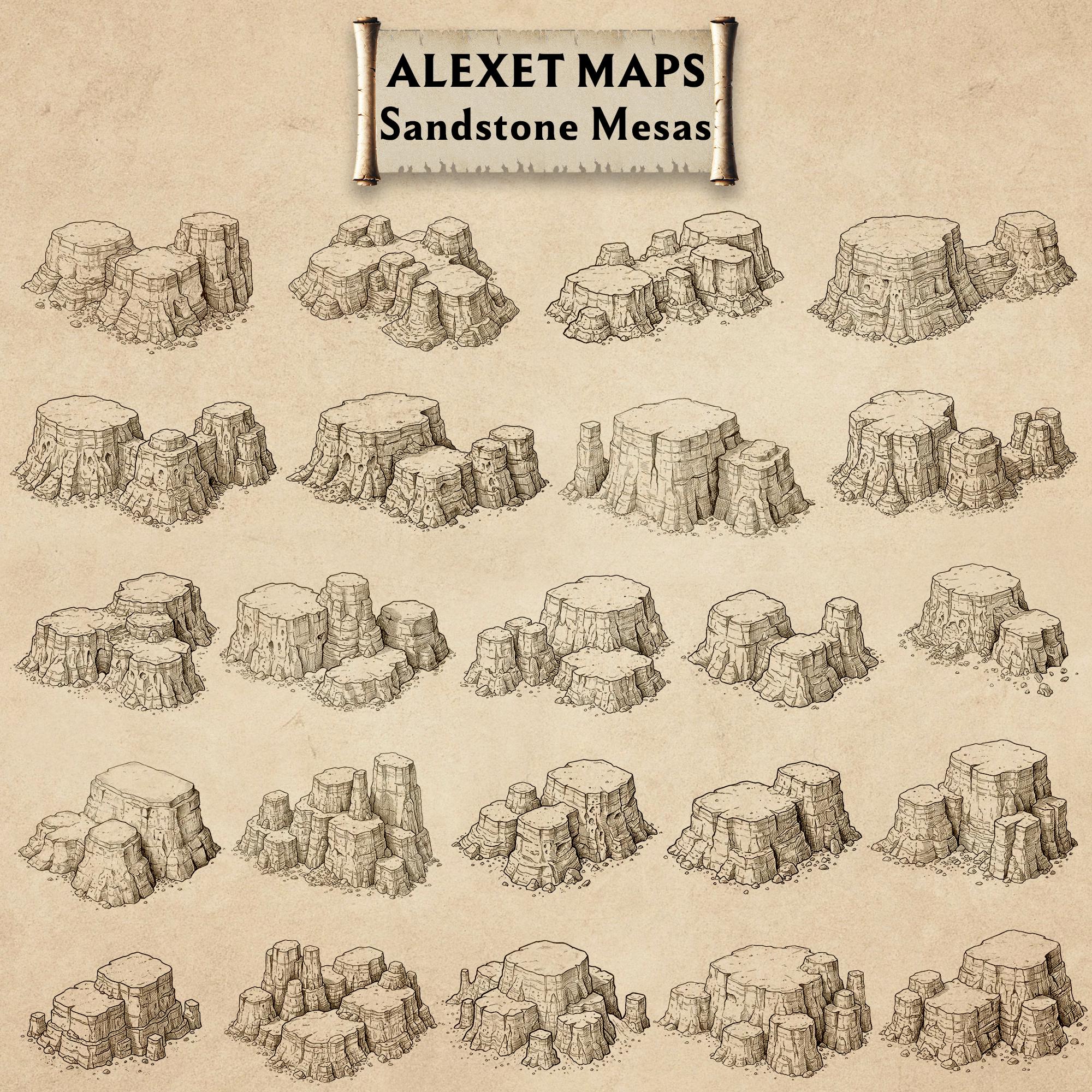Wonderdraft Landscape Brushes: Mesas and Jagged Crags - Commercial Use ...