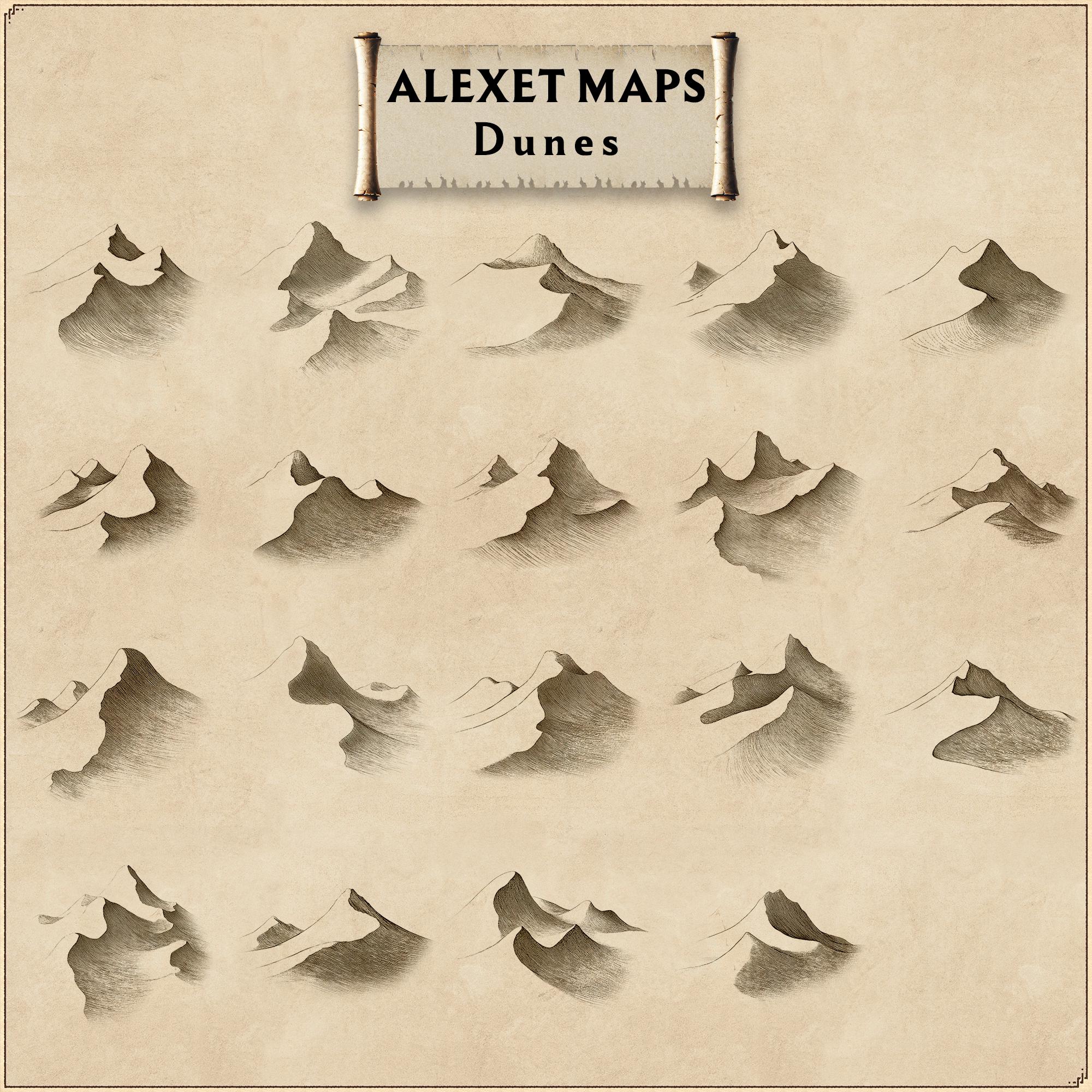 Wonderdraft Dune Assets: Desert Map Brushes - Commercial Use Included ...