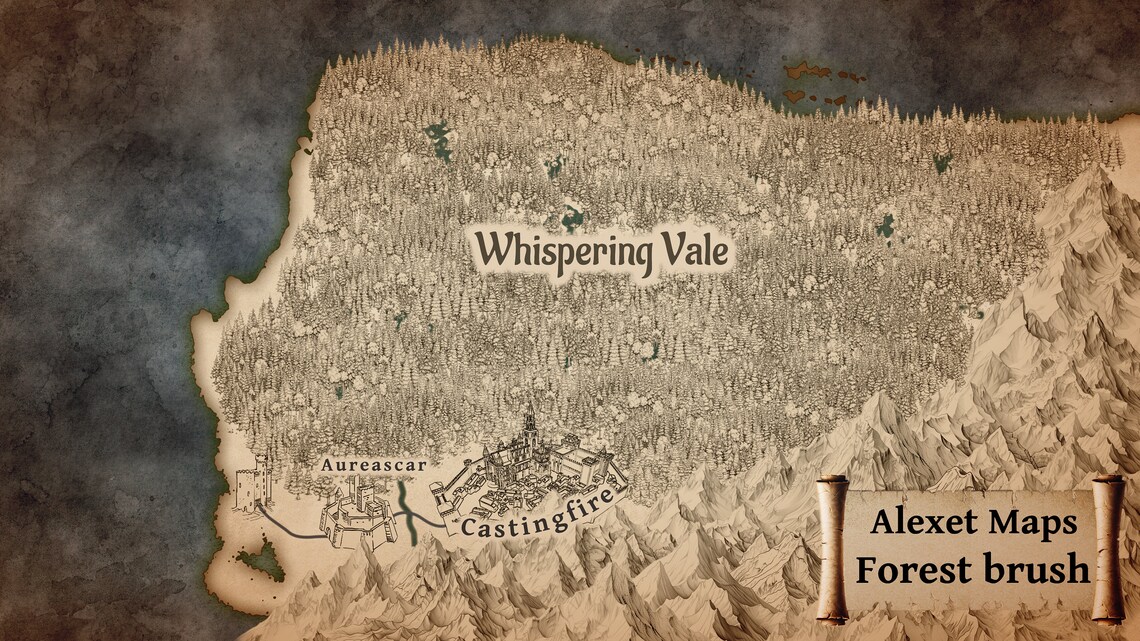 Wonderdraft Forest Assets: Vintage Style Tree Brushes - Commercial Use ...