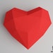 Heart Papercraft DIY 3d Origami Low Poly Sculpture Model Template Pdf ...