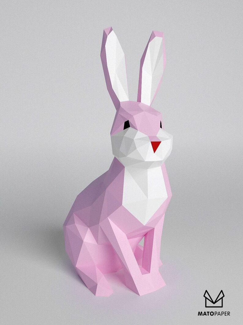 Easter Bunny Papercraft DIY 3d Origami Low Poly Sculpture Model ...