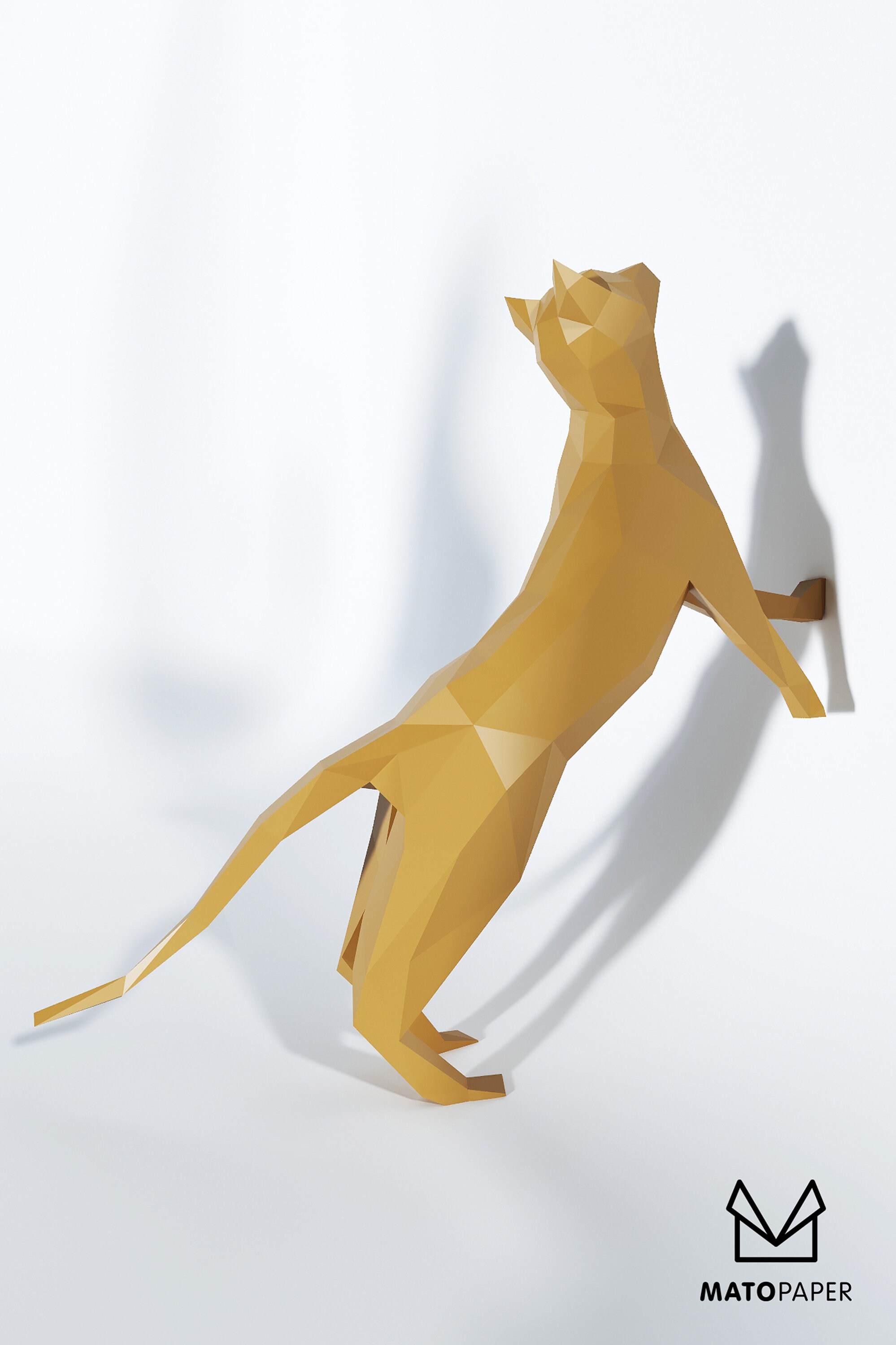 Cat Papercraft DIY 3d Origami Low Poly Sculpture Model Template PDF SVG ...