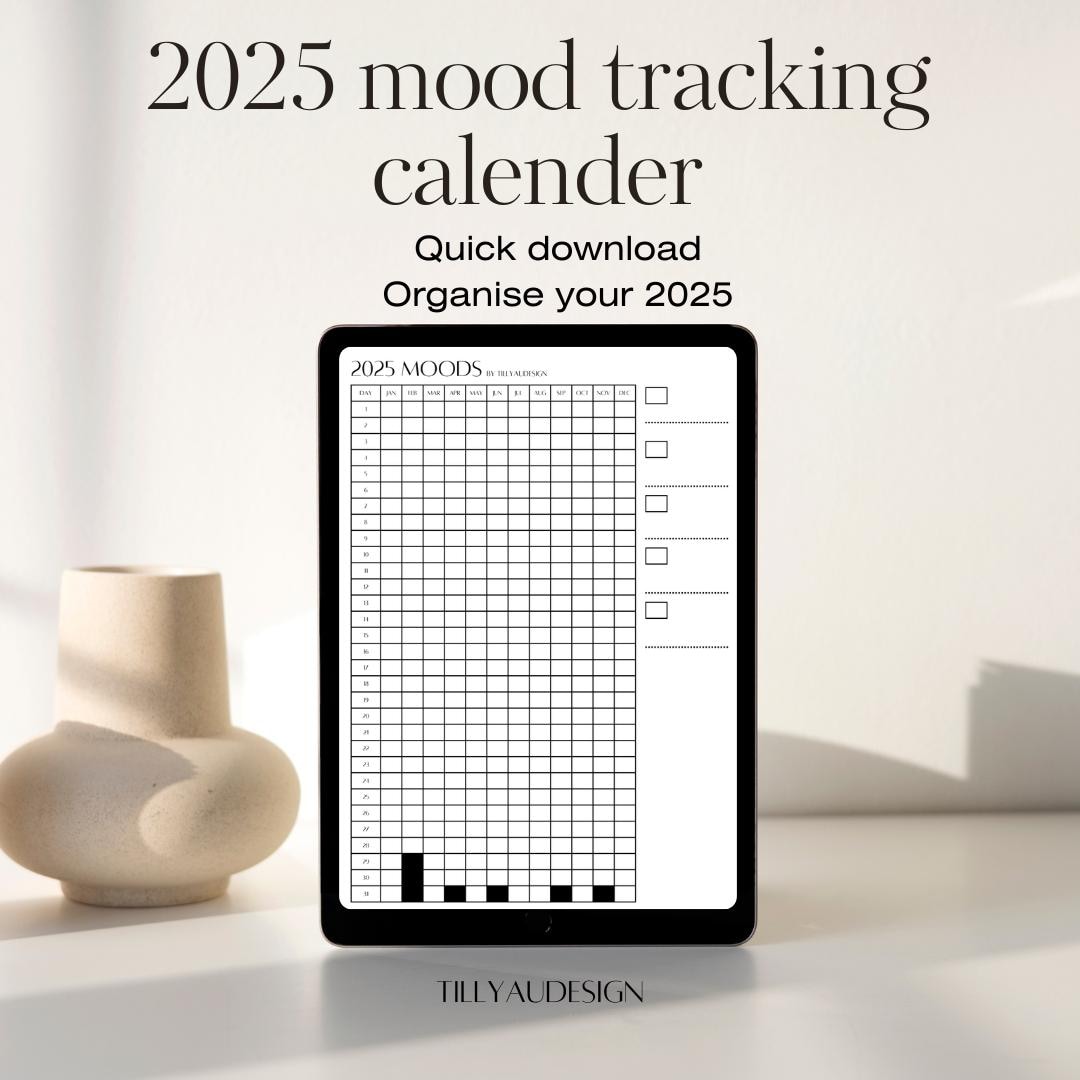 2025 Mood Tracking Calender 5 Mood Boxes - Etsy