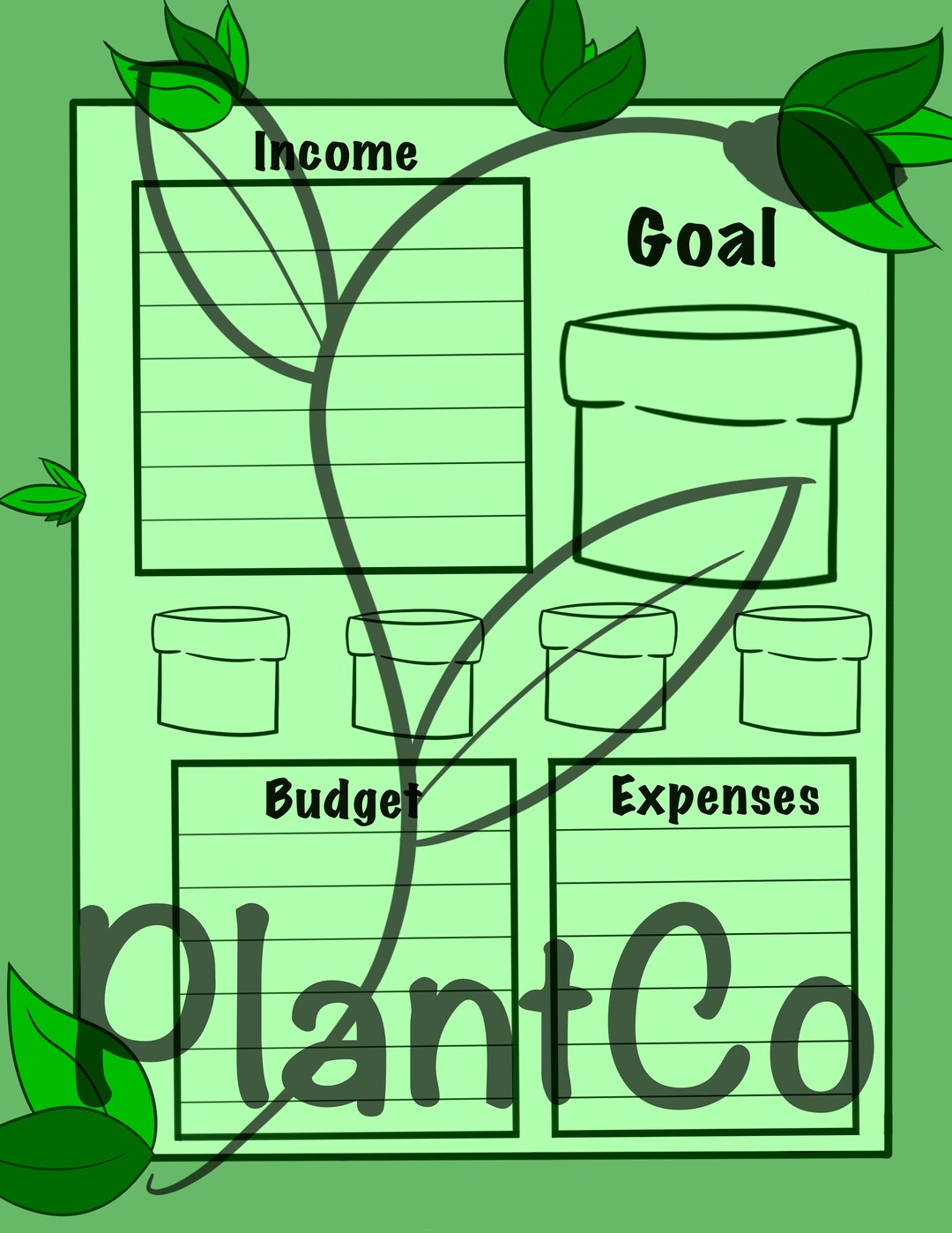 Digital Plant Themed Budgeting Template - Etsy