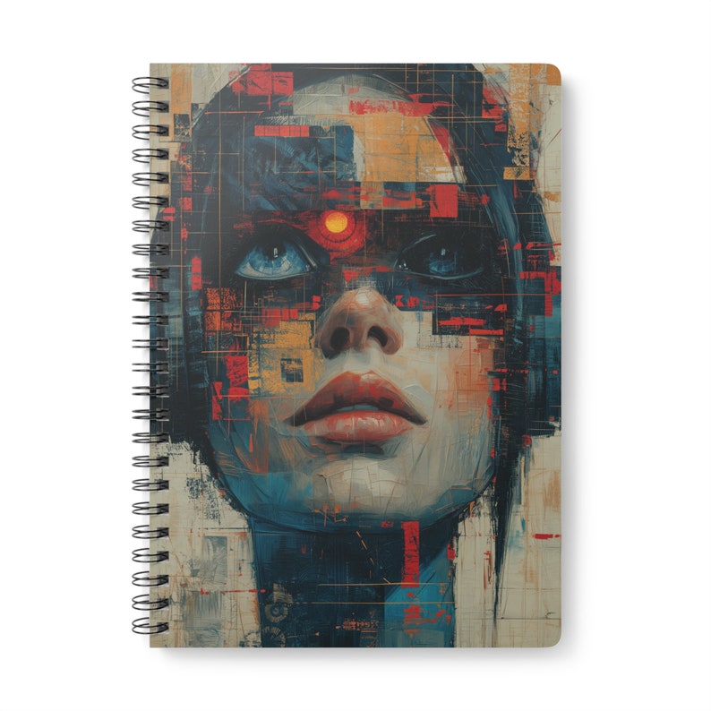 Futuristic Dystopian Sci-fi Style Design Wirobound Softcover Notebook ...