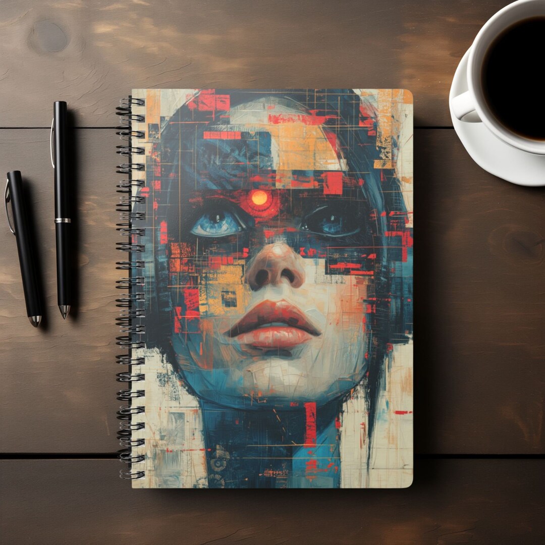 Futuristic Dystopian Sci-fi Style Design Wirobound Softcover Notebook ...