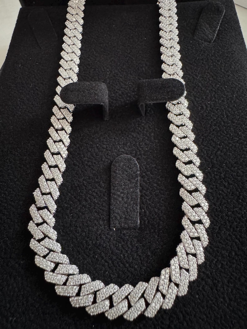 8mm Moissanite Cuban Link Chain: Iced Out Hip Hop Jewelry - Etsy UK