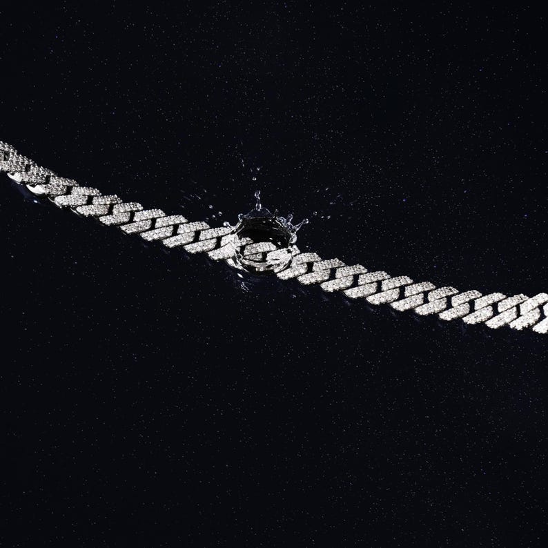 8mm Moissanite Cuban Link Chain: Iced Out Hip Hop Jewelry - Etsy UK