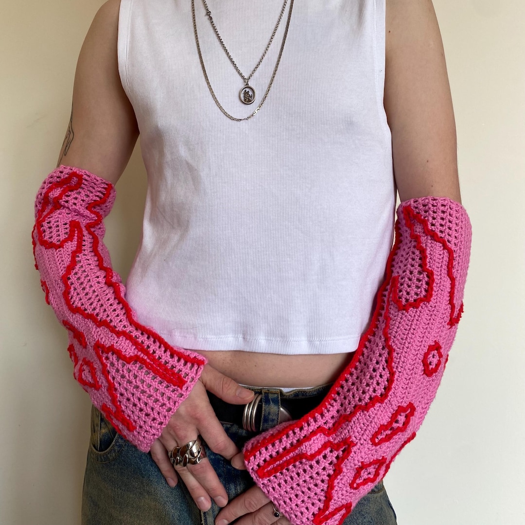 The “Y2K” Graphic Mesh Crochet Sleeve Pattern (PDF) - Etsy