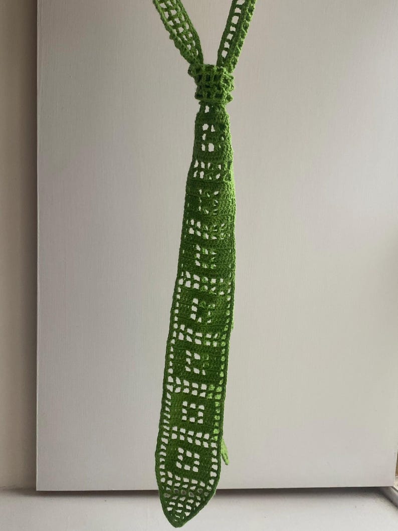 Retro Filet Crochet Tie Pattern (PDF) - Etsy