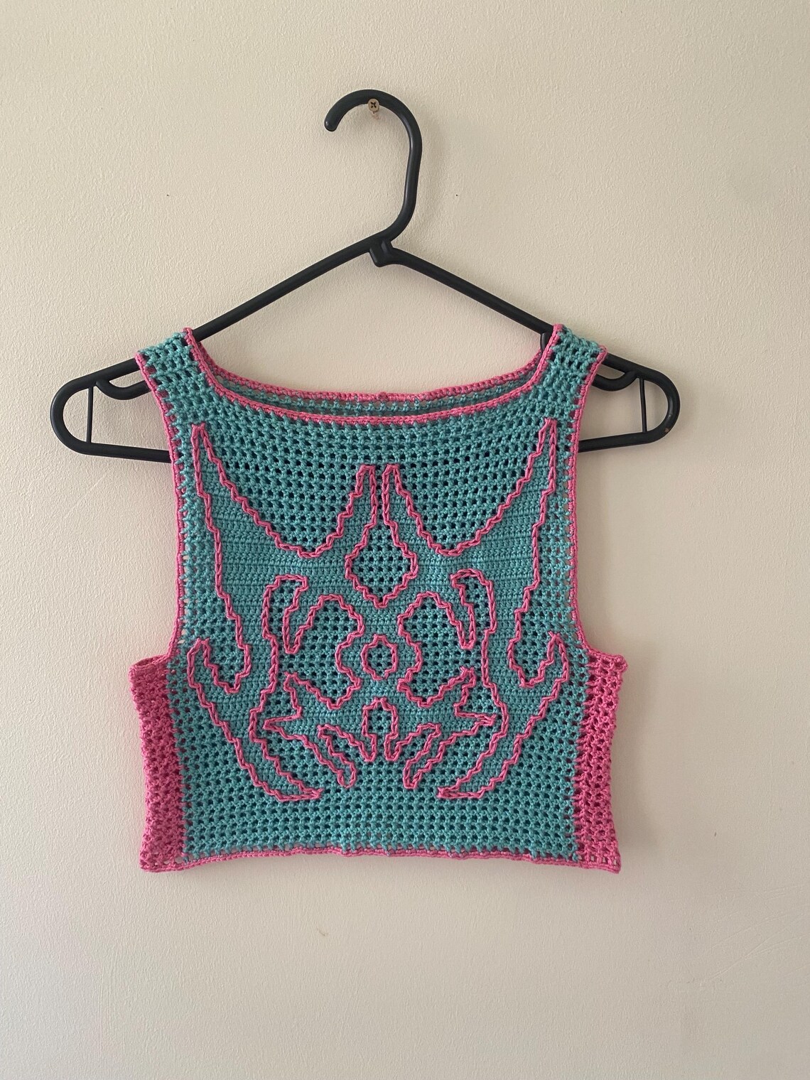 The “Y2K” Graphic Mesh Crochet Vest Pattern (PDF) - Etsy