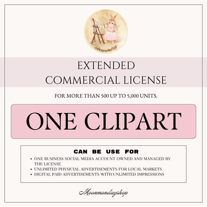 Commercial Use License One Clipart - for One Single Clipart - by ...