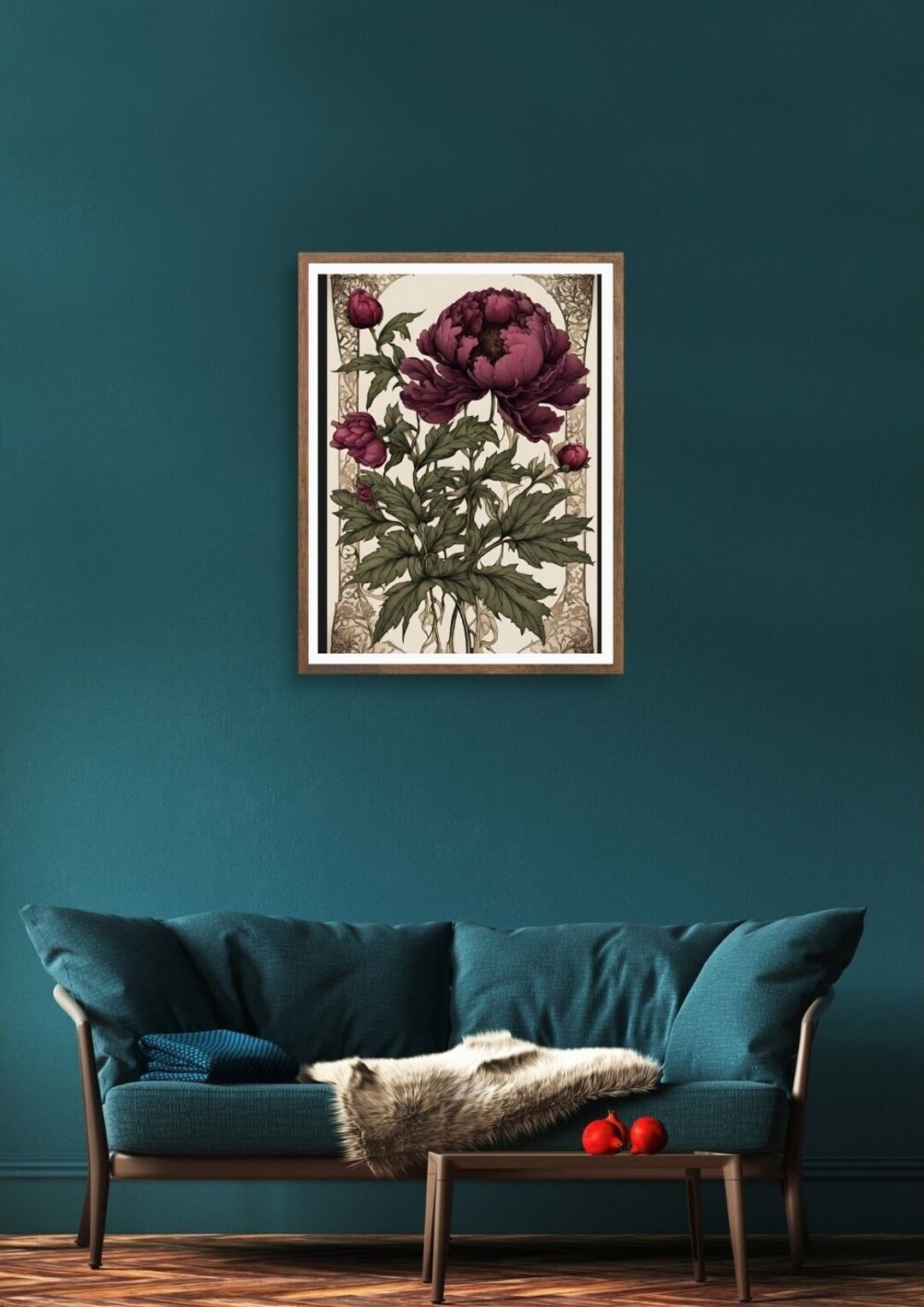 Art Print - Gothic Botanicals 15 | Dark Light Floral Peony Blossom ...