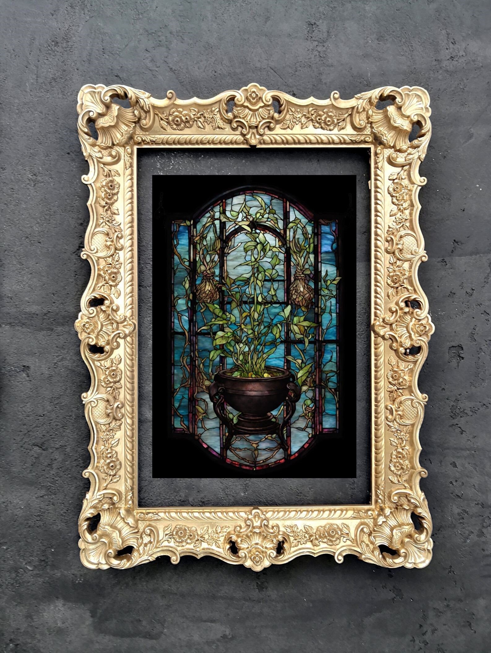 Art Print Divine Cauldron Dark Botanical Witch Goth Stained Glass ...