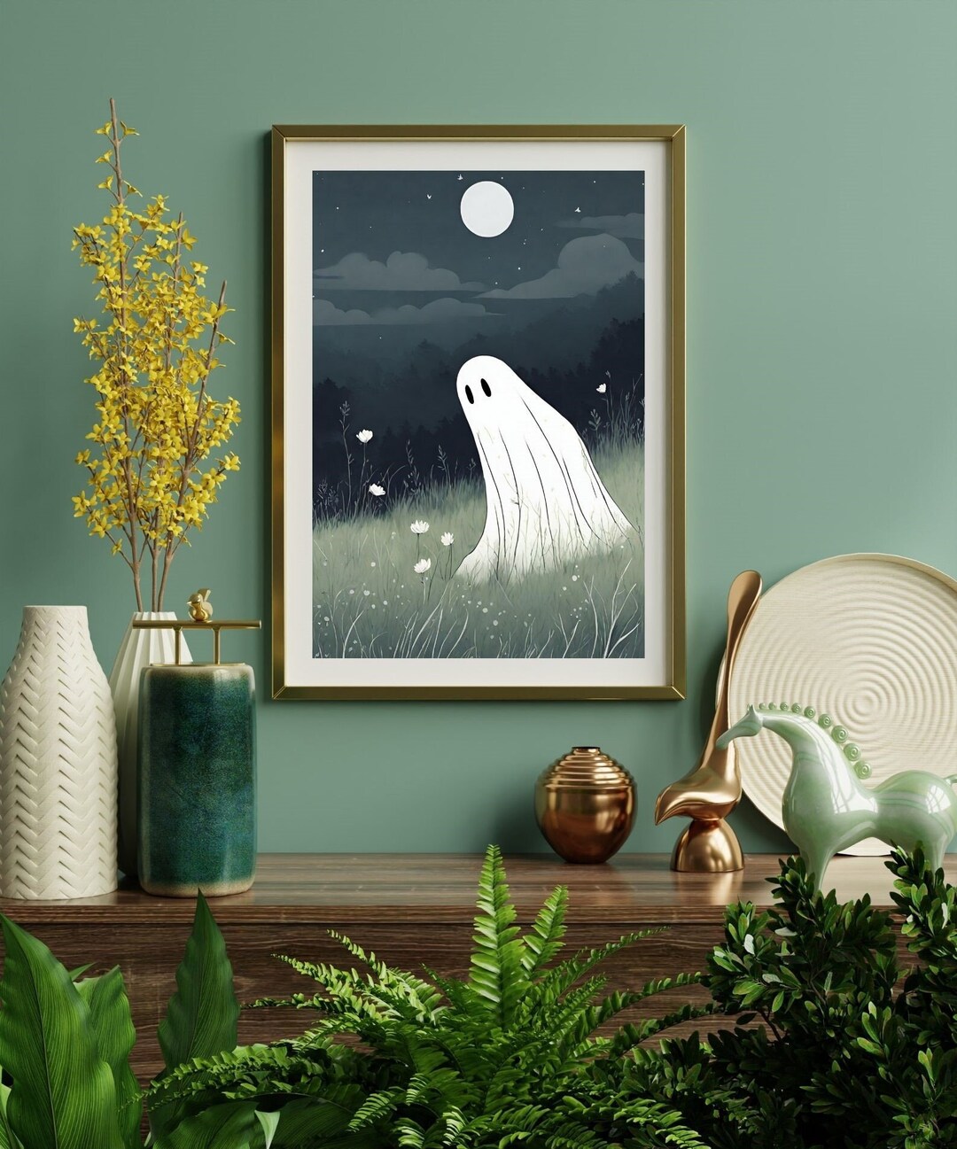 Art Print - Haunting Meadows 1 | Ghost Apparition Spectre Phantom Field Moon Gift Wall Art Home ...