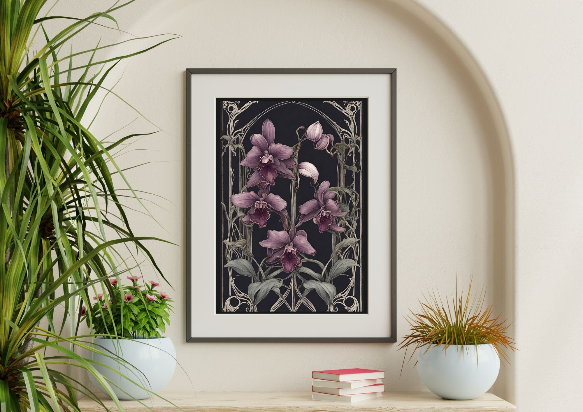 Art Print - Gothic Orchids 1 | Dark Light Floral Botanical Orchid ...