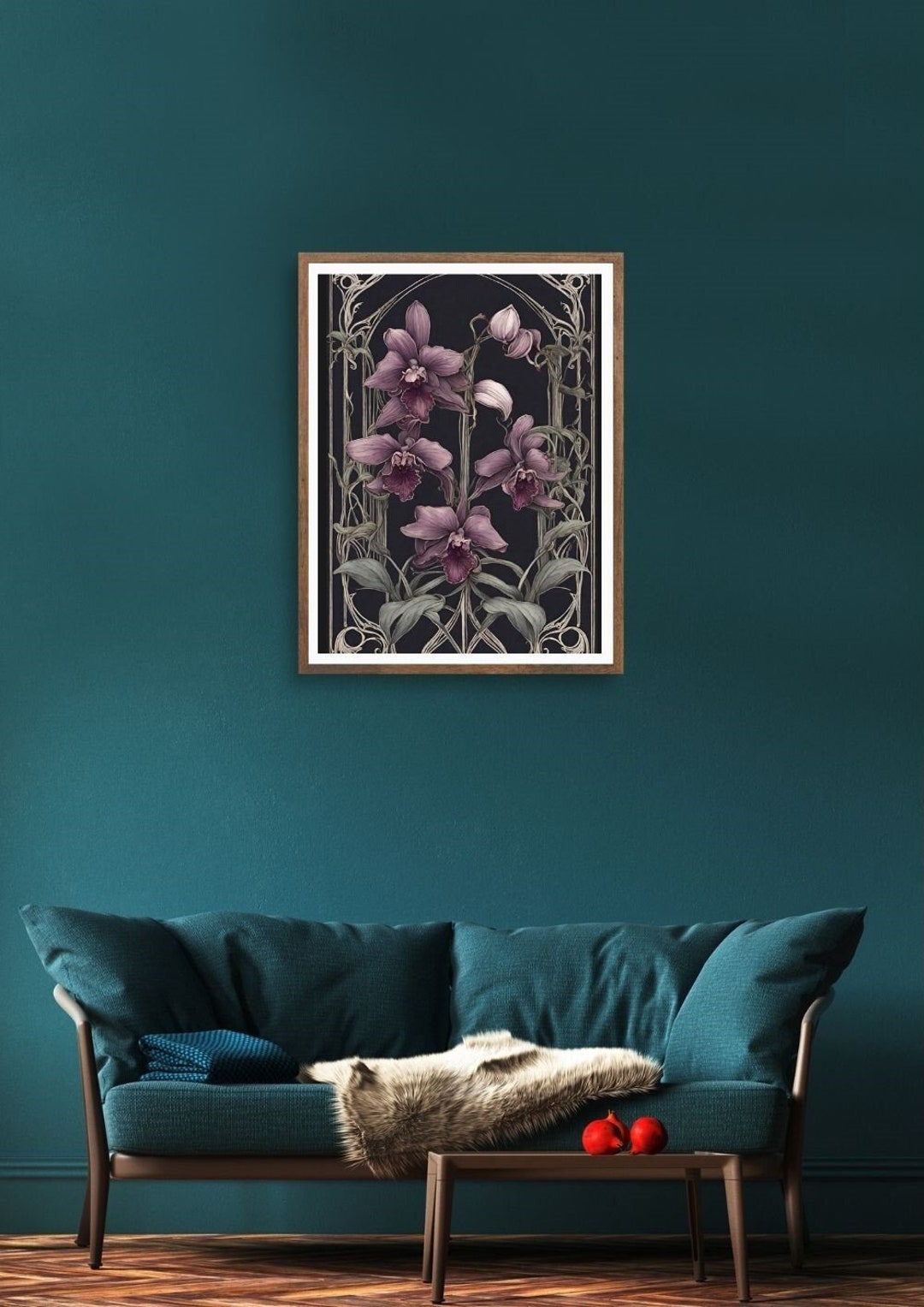 Art Print - Gothic Orchids 1 | Dark Light Floral Botanical Orchid ...