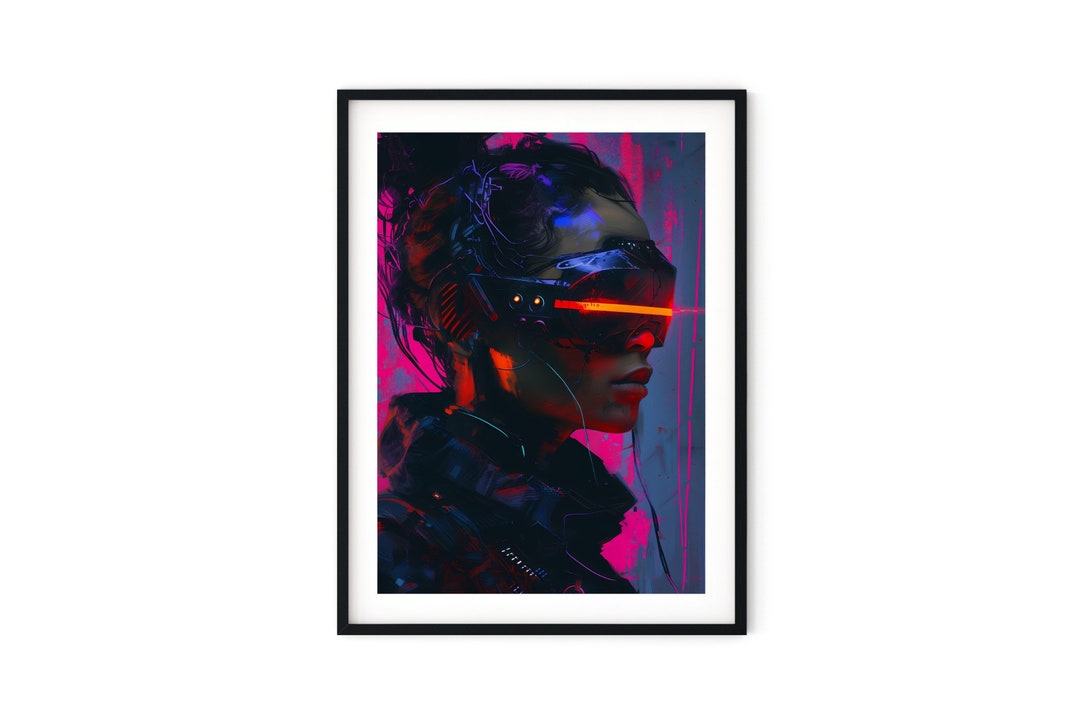 Neo-noir Cybernetic Visionary Art Download, Futuristic Sci-fi Hacker ...