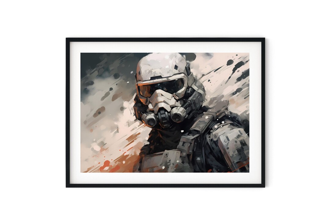 Elite Futuristic Trooper Art Print, Modern Combat Soldier With Tactical ...
