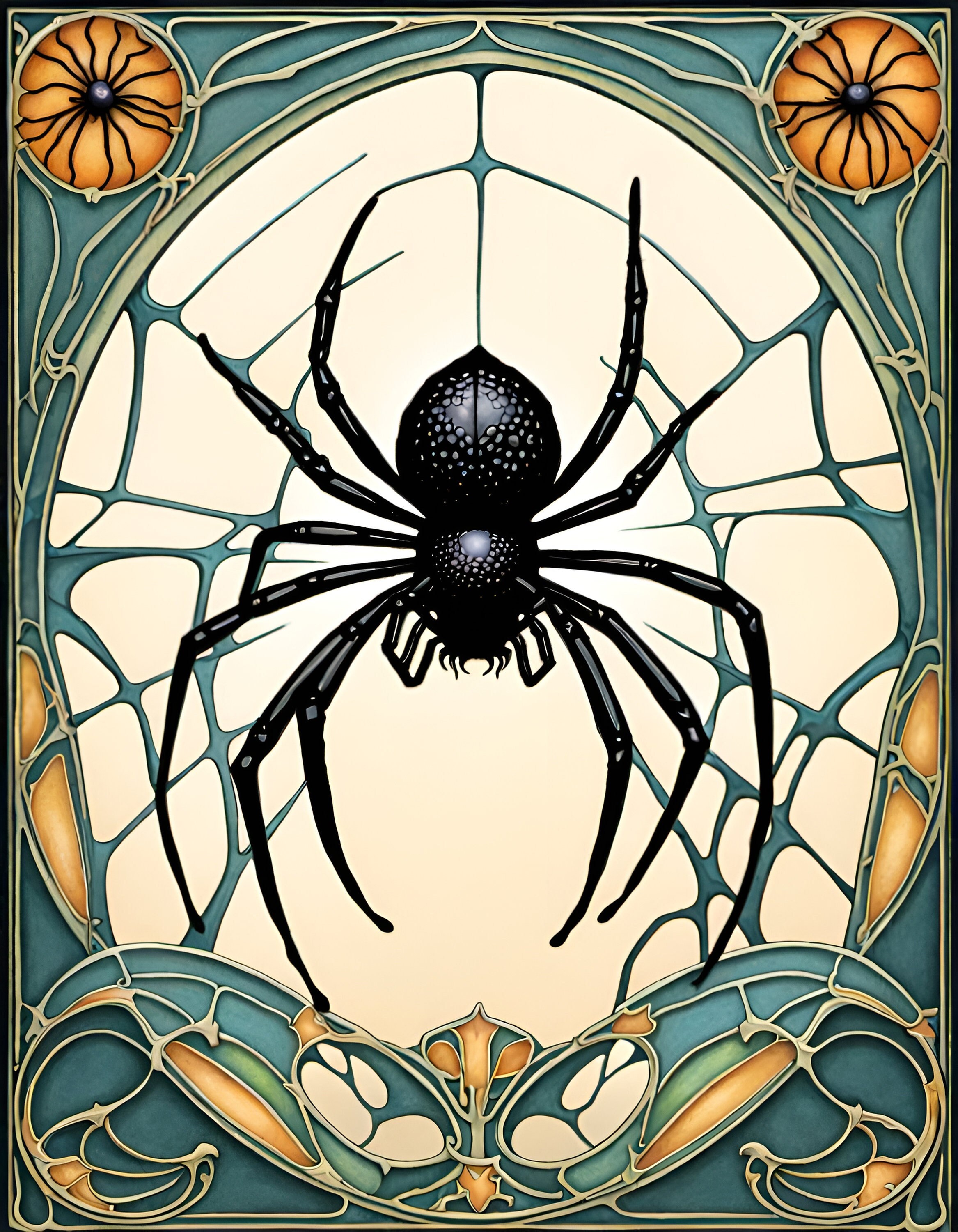 Itsy Bitsy Spider Art Nouveau - Etsy