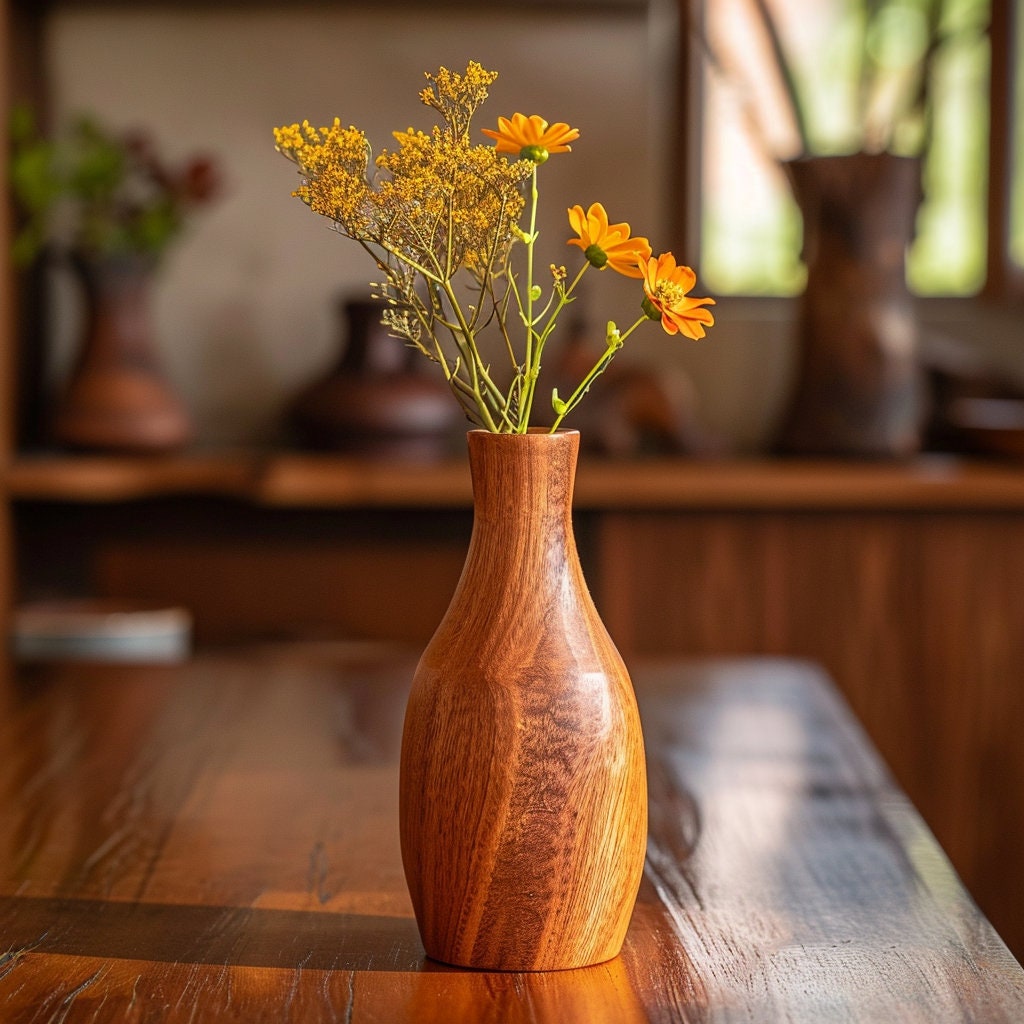 Wooden Flower Vases in Full Bloom - Etsy