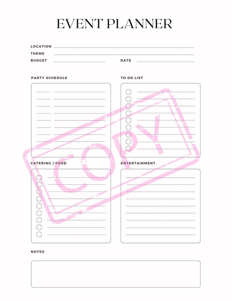 Digital Party Planner - Etsy